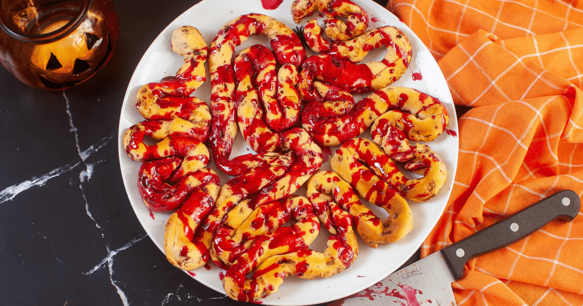 How to make Halloween Air Fryer Cinnamon Roll Intestines with ...